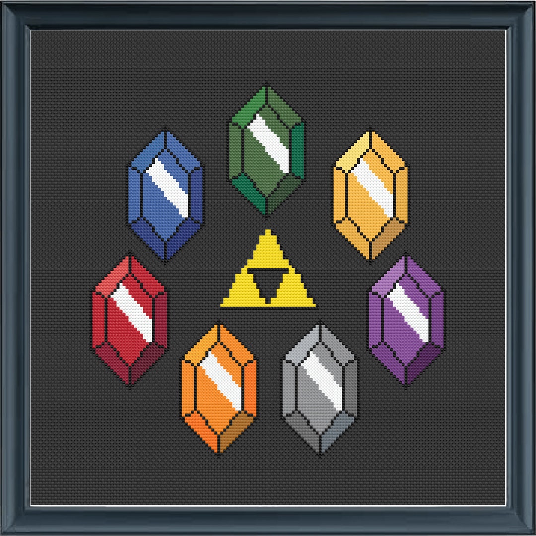 Legend of Zelda: Rupees & Triforce Cross Stitch Pattern PDF - Etsy