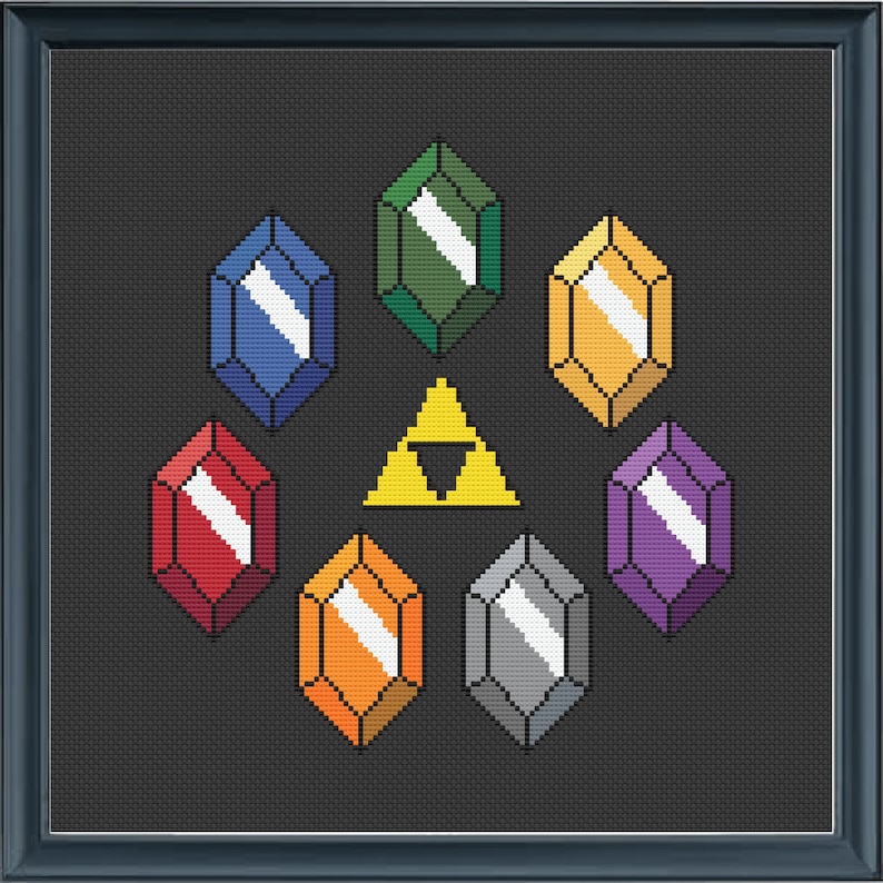 Legend of Zelda: Rupees & Triforce Cross Stitch Pattern PDF - Etsy