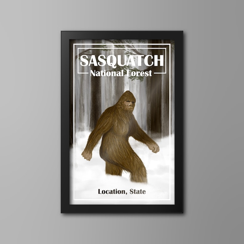 Personalized Sasquatch National Forest Poster | Etsy