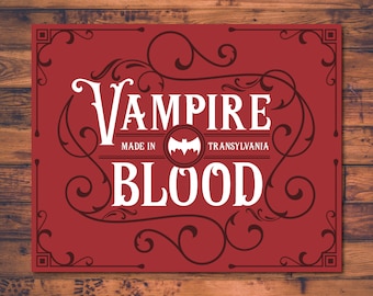 Vampire Blood Bottle Label - Etsy