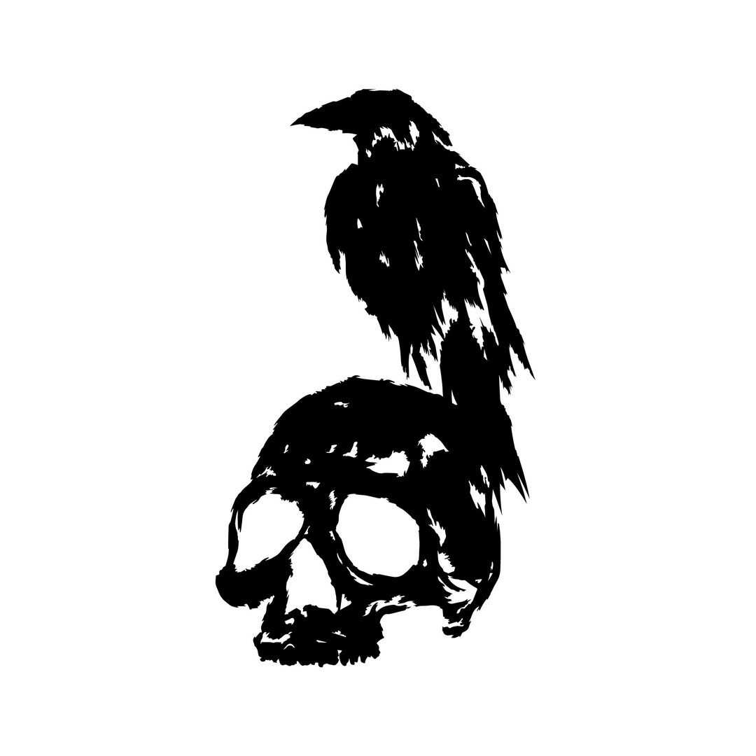 Skull and Raven Vinyl Decal - Etsy