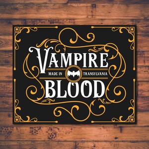 Vampire Blood Bottle Label Sticker - Etsy