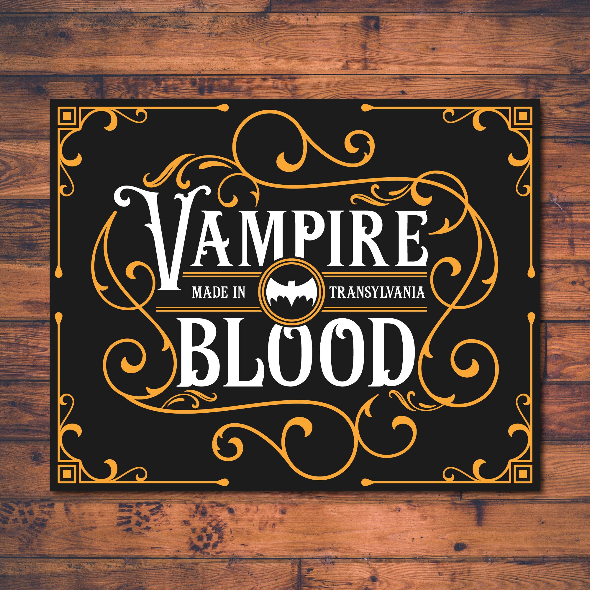 Vampire Blood Bottle Label Sticker | Etsy