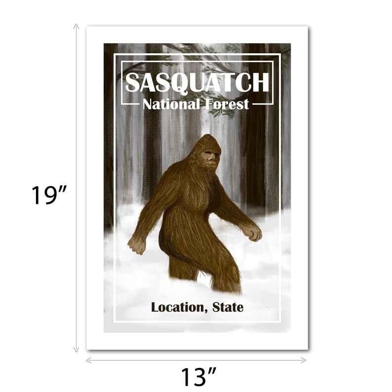 Personalized Sasquatch National Forest Poster | Etsy