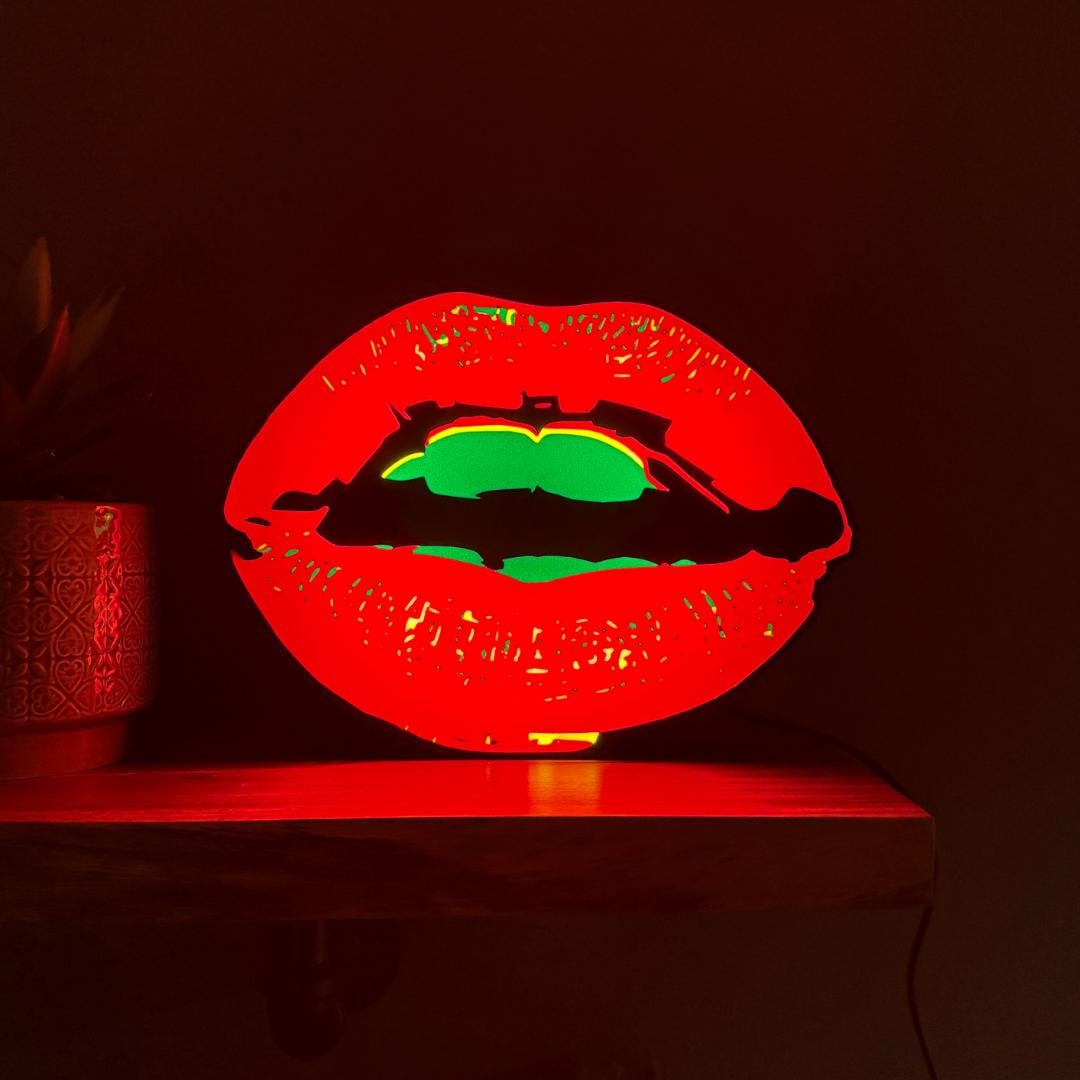 Andy Warhol Lips LED Lightbox – Pop Art Boldness, Lit in Color - Etsy