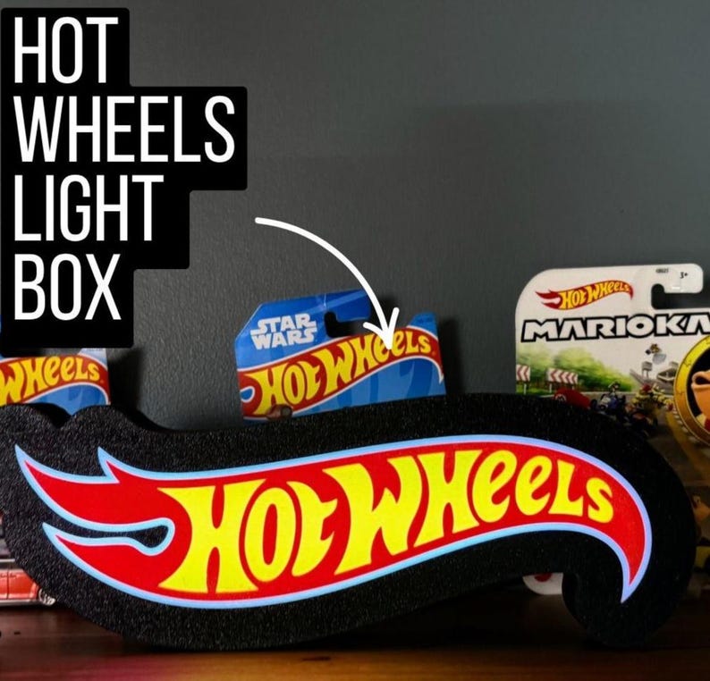 Hot Wheels LED Lightbox/ Lamp/ Cake Topper - Etsy