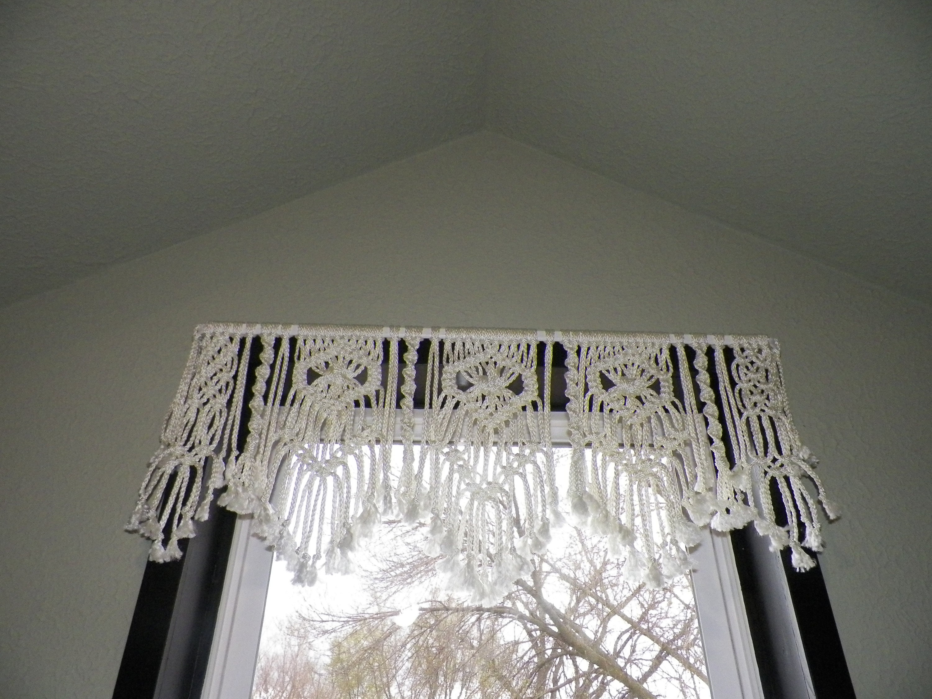 Macrame Curtain Macrame Valance Macrame Curtain Panel - Etsy Ireland