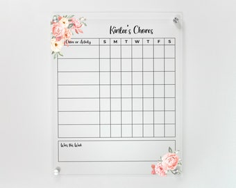 Acrylic Clear Chore Chart - Etsy