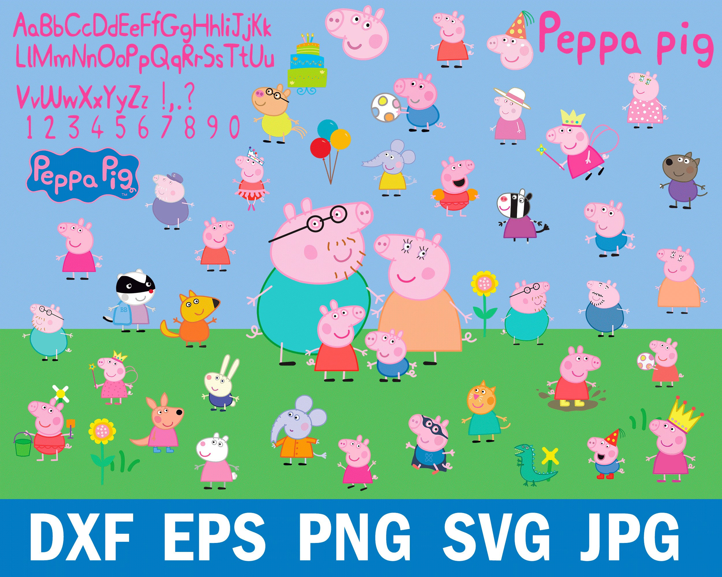 Peppa SVG Cutting Files Peppa Pig Cut File Cartoon Svg Cutting | Etsy