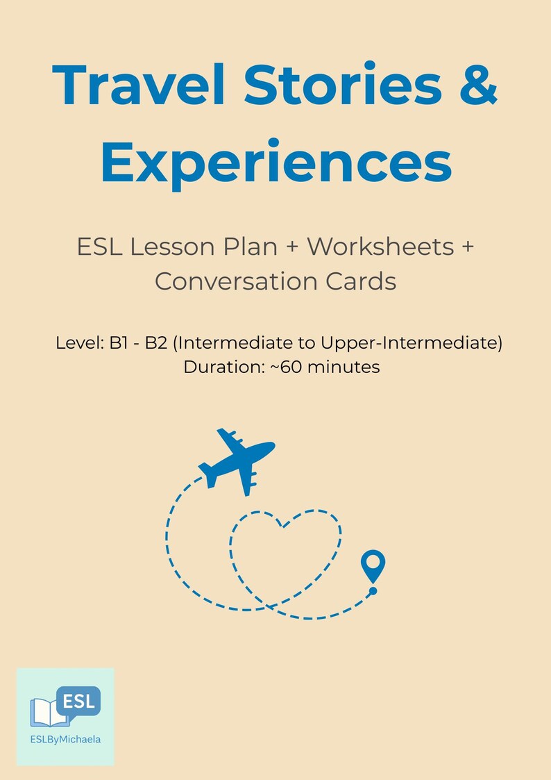 Travel ESL Lesson Plan | Printable Worksheets & Speaking Cards | B1 B2 ...