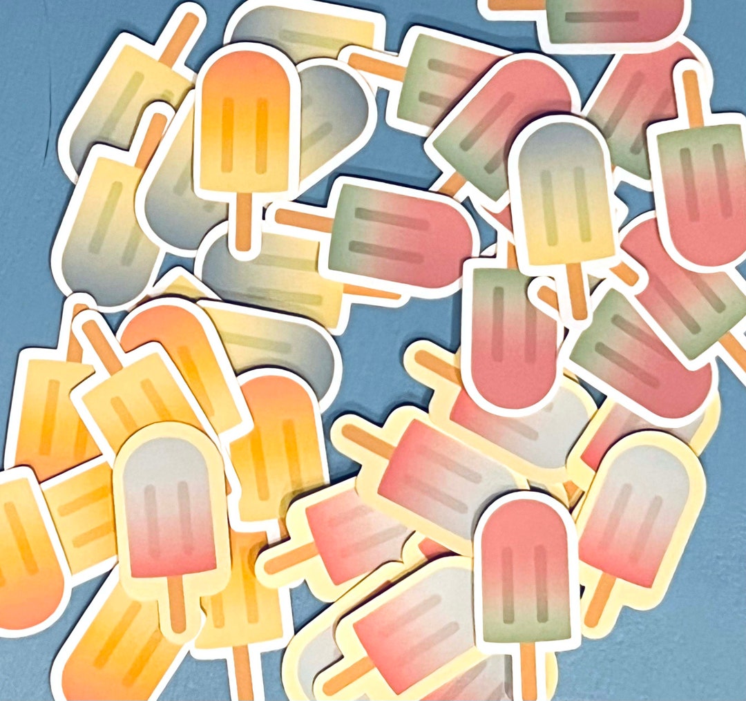 Adorable Gradient Popsicle Water Bottle and Laptop Stickers - Etsy