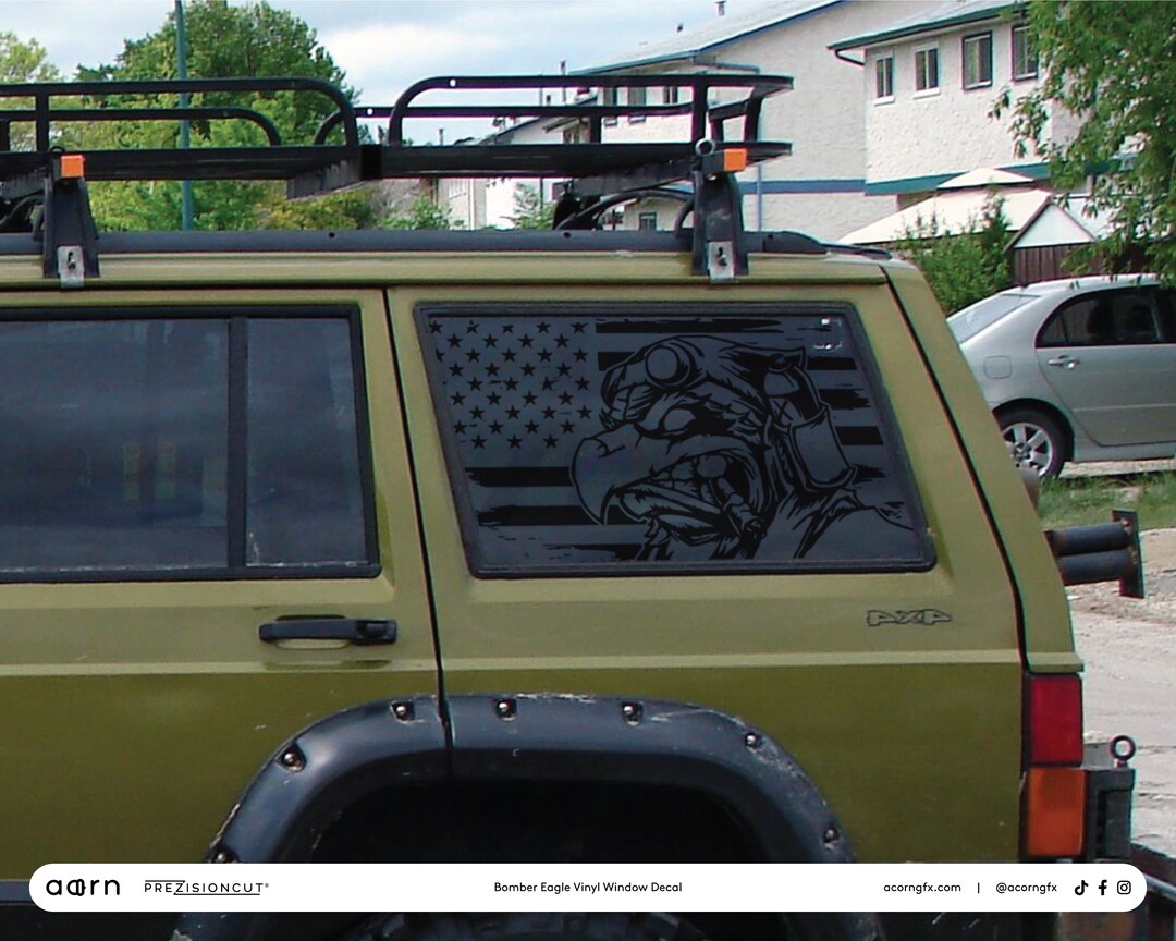 Bomber Eagle Prezisioncut® Vinyl Window Decal — Fits 1984-2001 Jeep ...