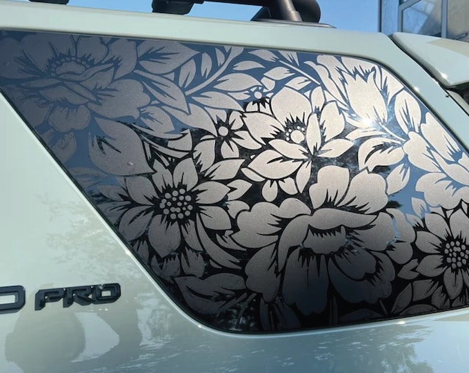 2 Car Window Decals, Flower Car Decal, Cheetah Car Decal, Rear Window ...