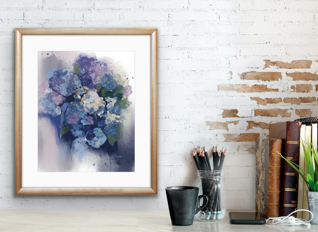 Abstract Hydrangea Art Print, Karen's Hydrangea Garden - Etsy