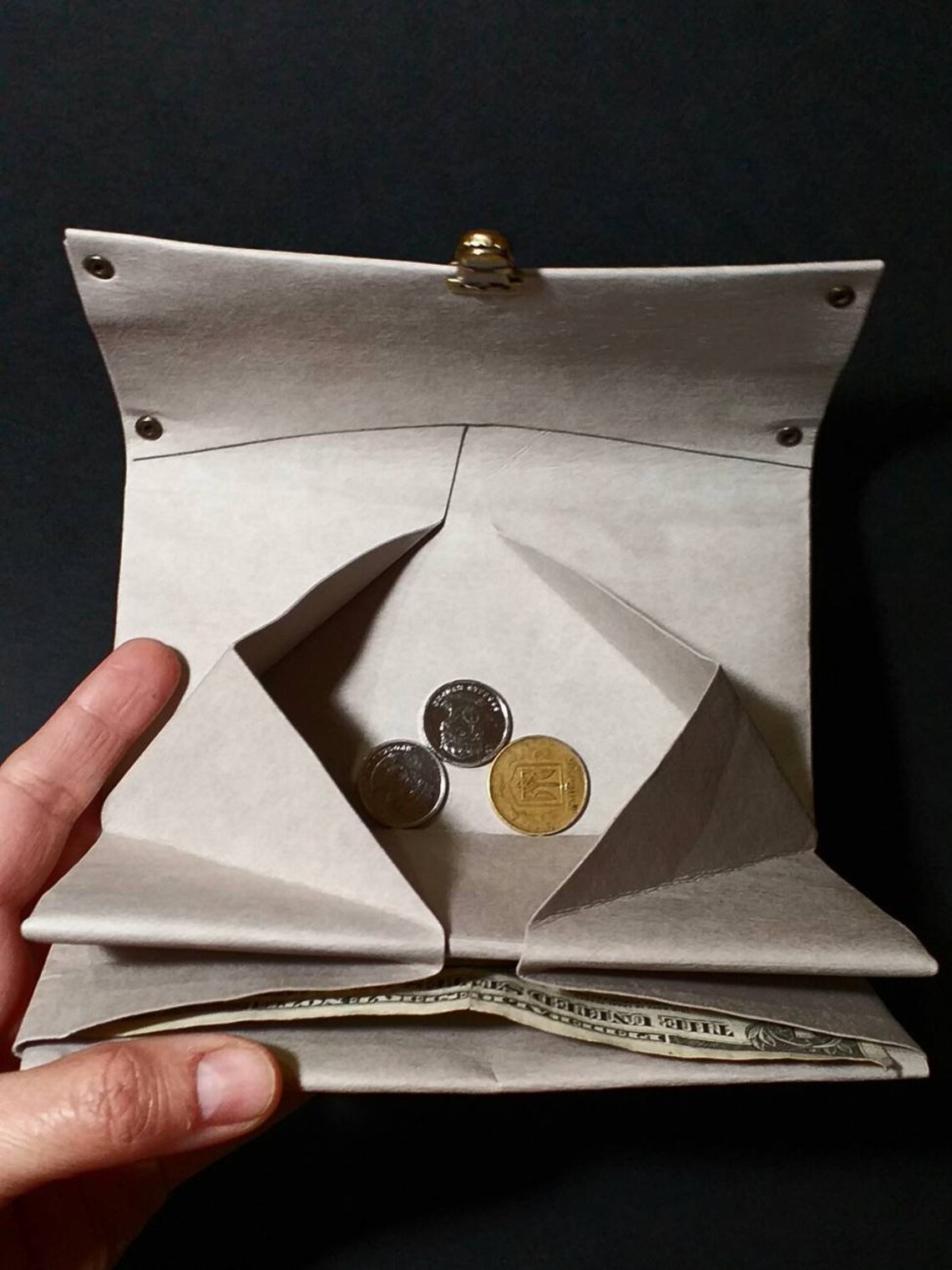 Origami coin purse Washable paper Organic Small womens wallet | Etsy