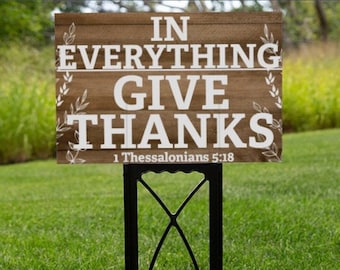 Give Thanks Yard Sign - Etsy