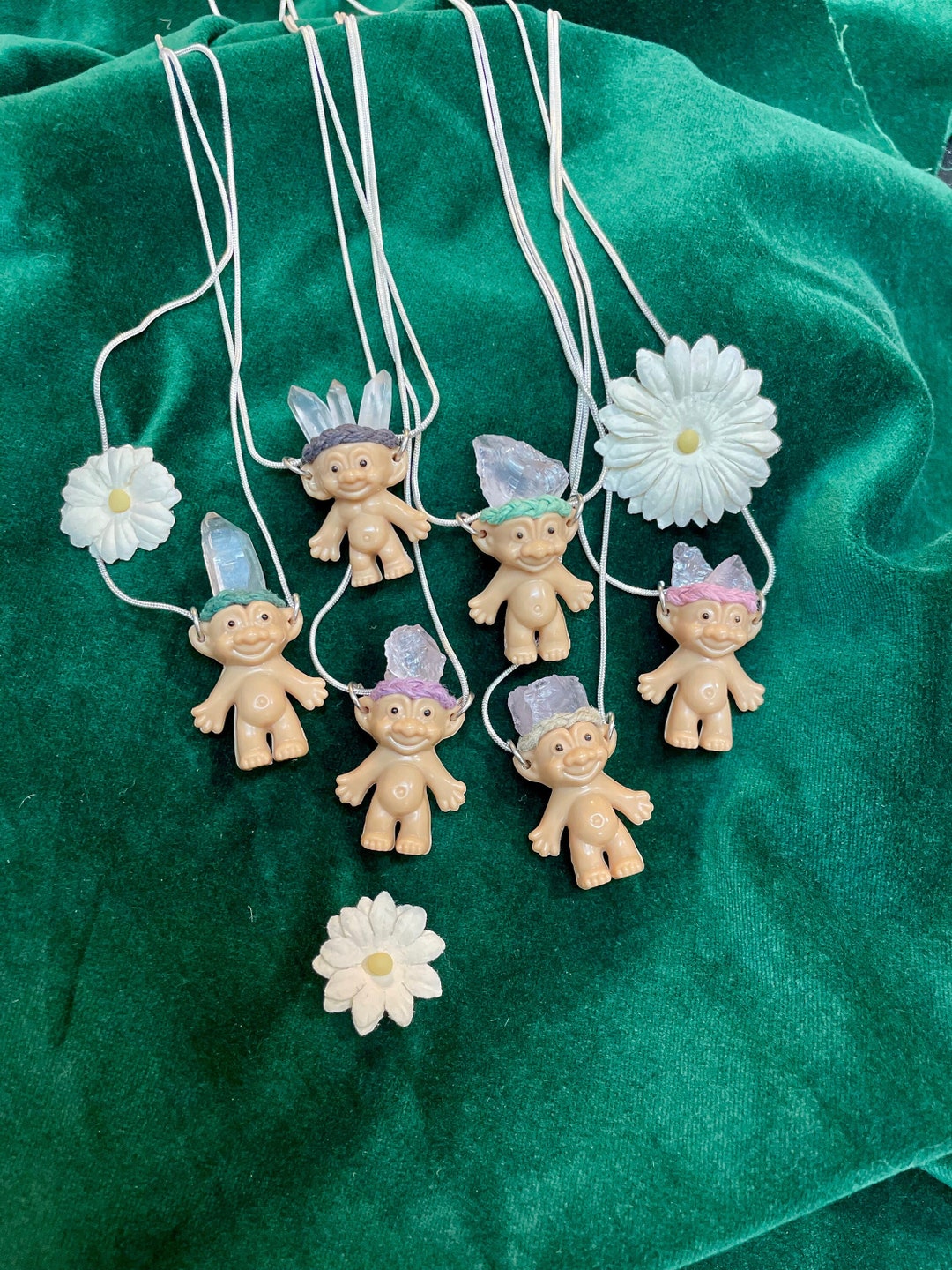 Crystal Troll Doll Necklace: 925 Sterling Silver Chain, Lucky Pendant ...