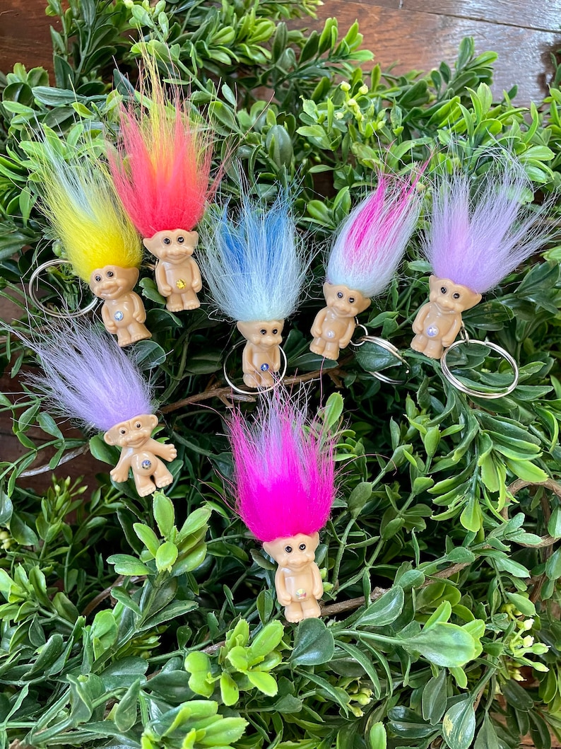 Vintage Troll Keychains Tiny Troll Dolls Troll Keychain - Etsy