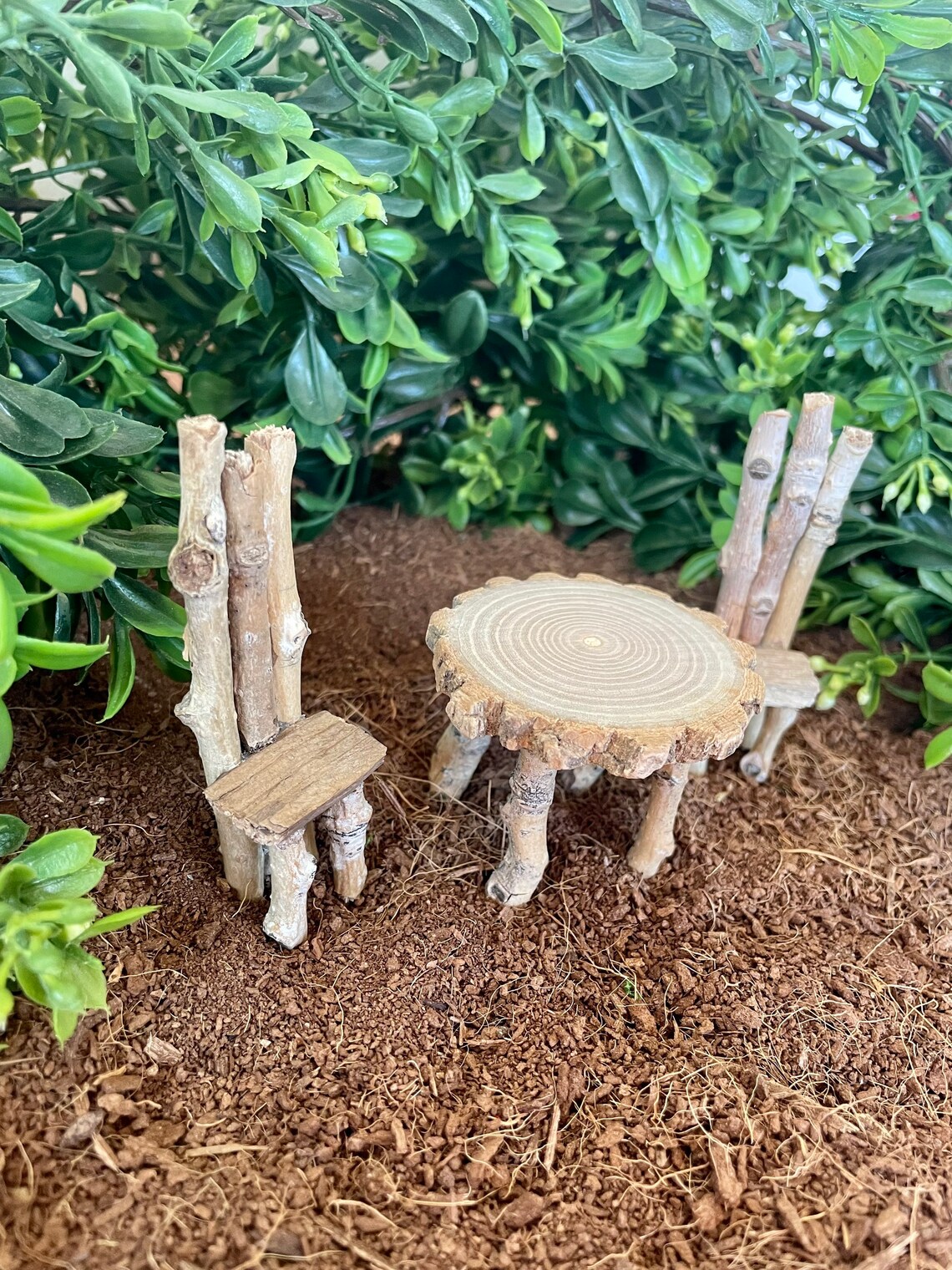 Miniature Fairy Garden Table and Chairs Miniature Chair | Etsy