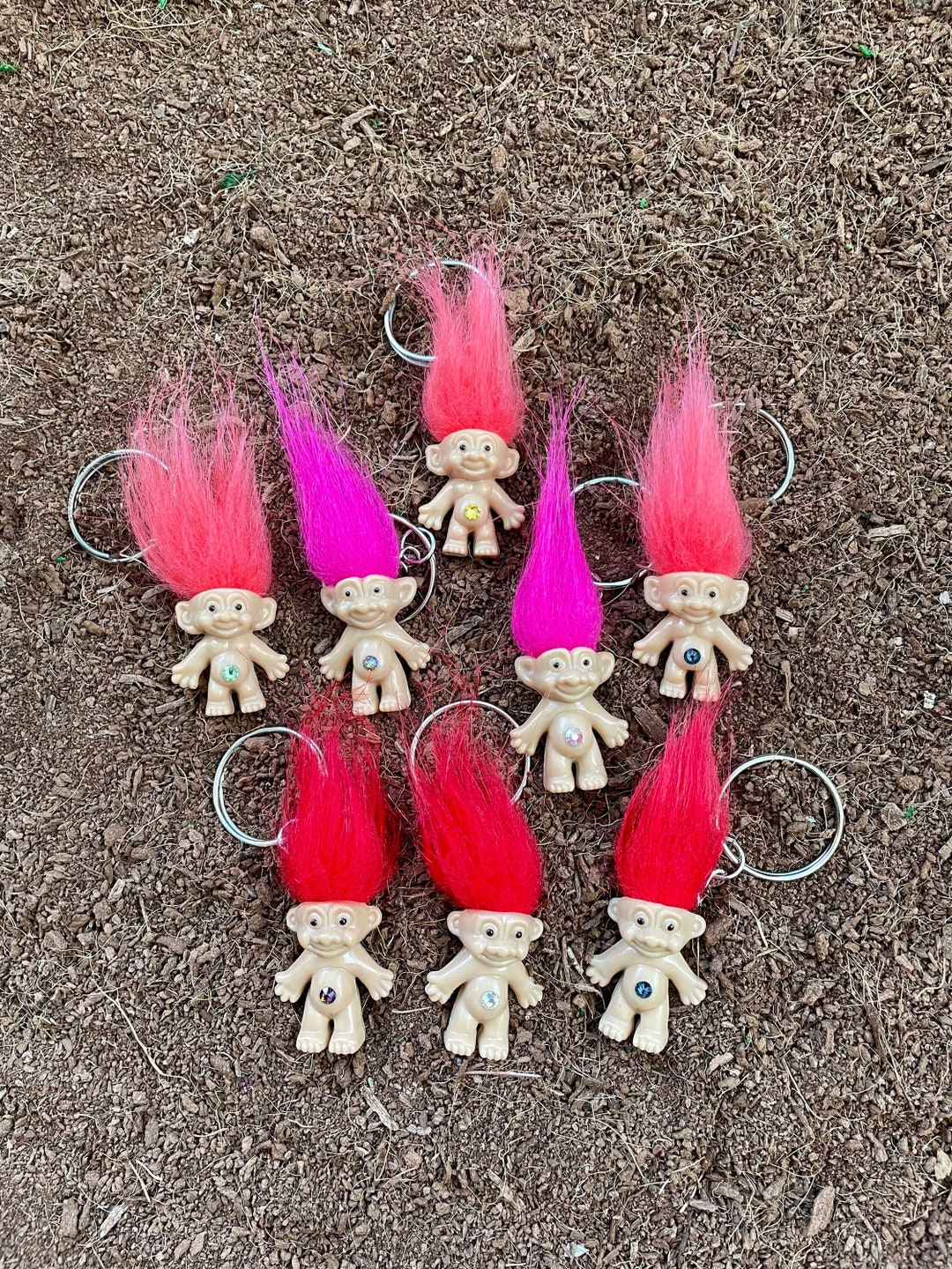 Vintage Troll Keychains, Lucky Trolls, Mini Troll Doll, Vintage Troll ...