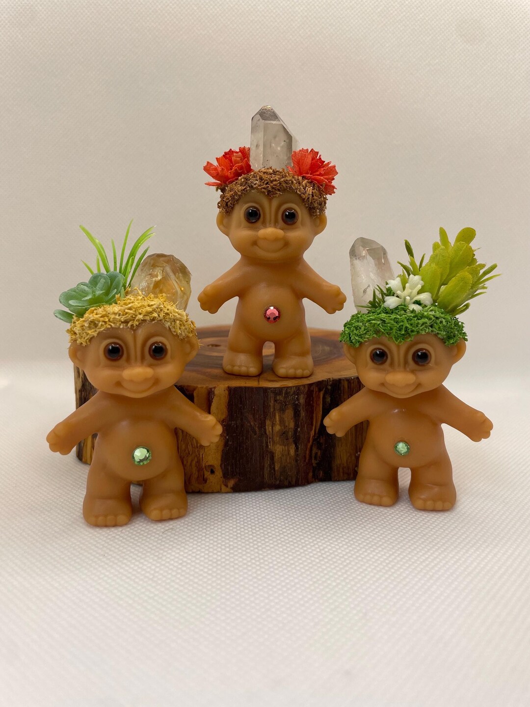 Crystal Trolls, Mini Troll Doll, Garden Troll, Garden Gnome, Vintage ...