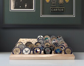 Custom Engraved American Flag Challenge Coin Table Top Display | Etsy