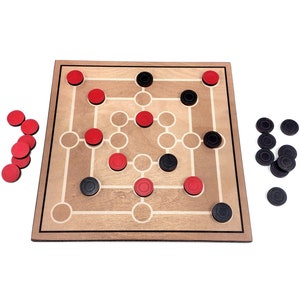 Two in One Game Board, Personalized Checker Board, Custom Wood Nine Men ...