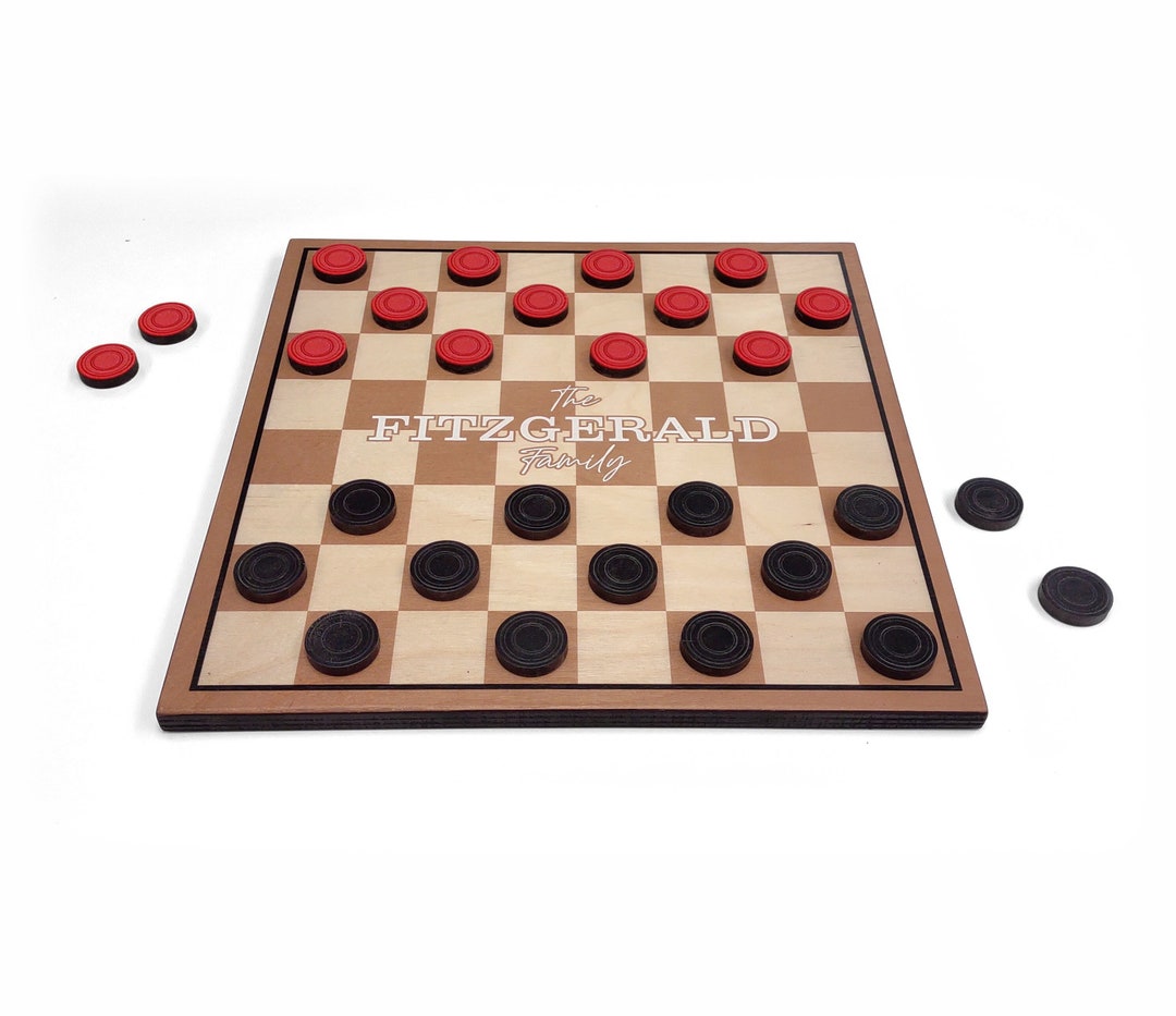 Two in One Game Board, Personalized Checker Board, Custom Wood Nine Men ...