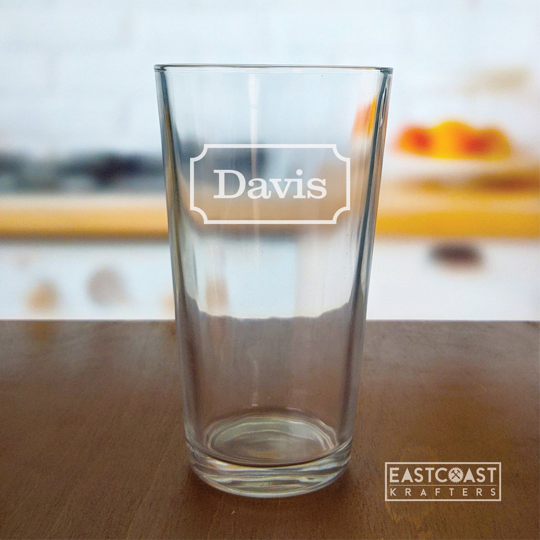 Custom Engraved Glass Monogram Personalized Glassware Set - Etsy