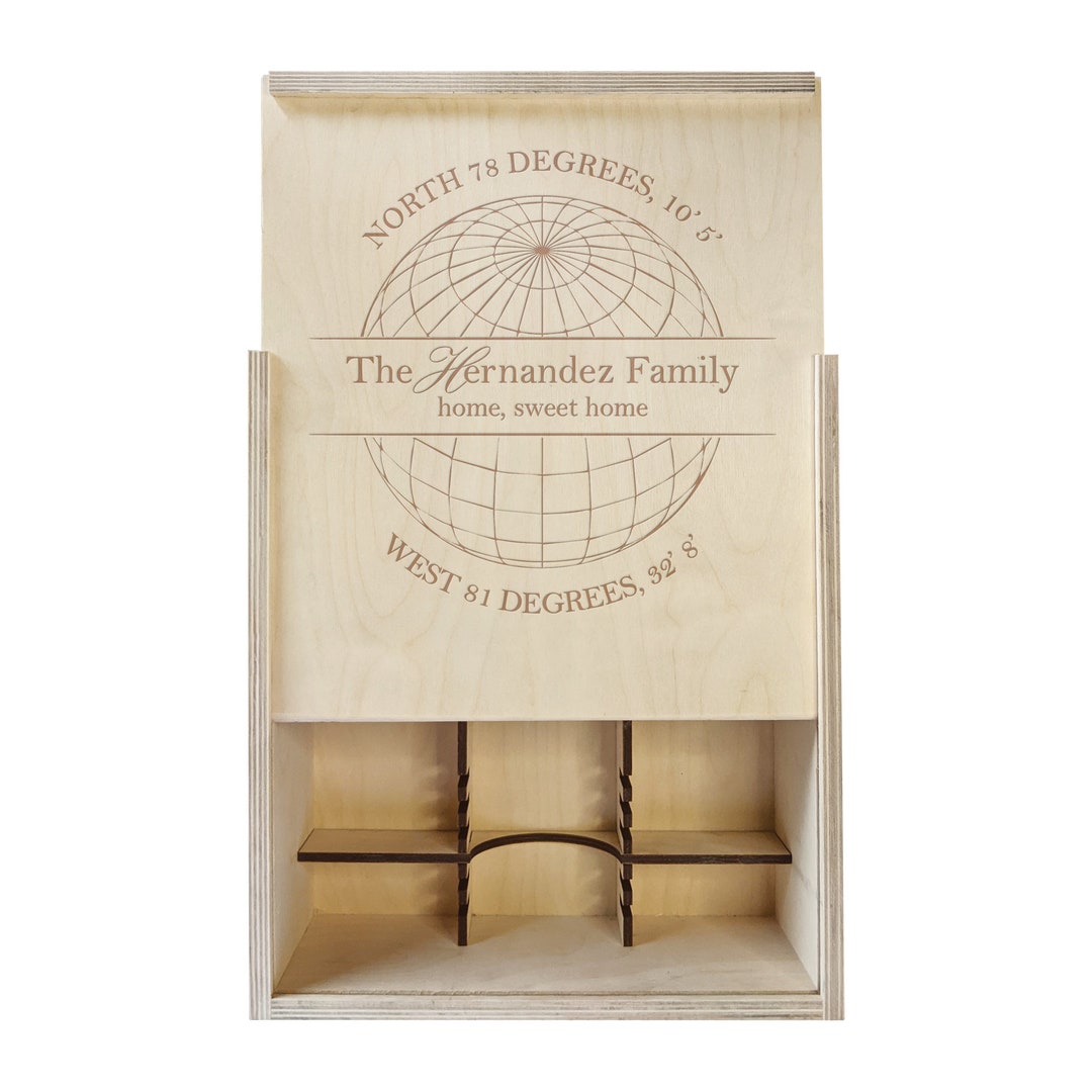 Custom Engraved Wine Box Gift Set, First House Keepsake Box ...