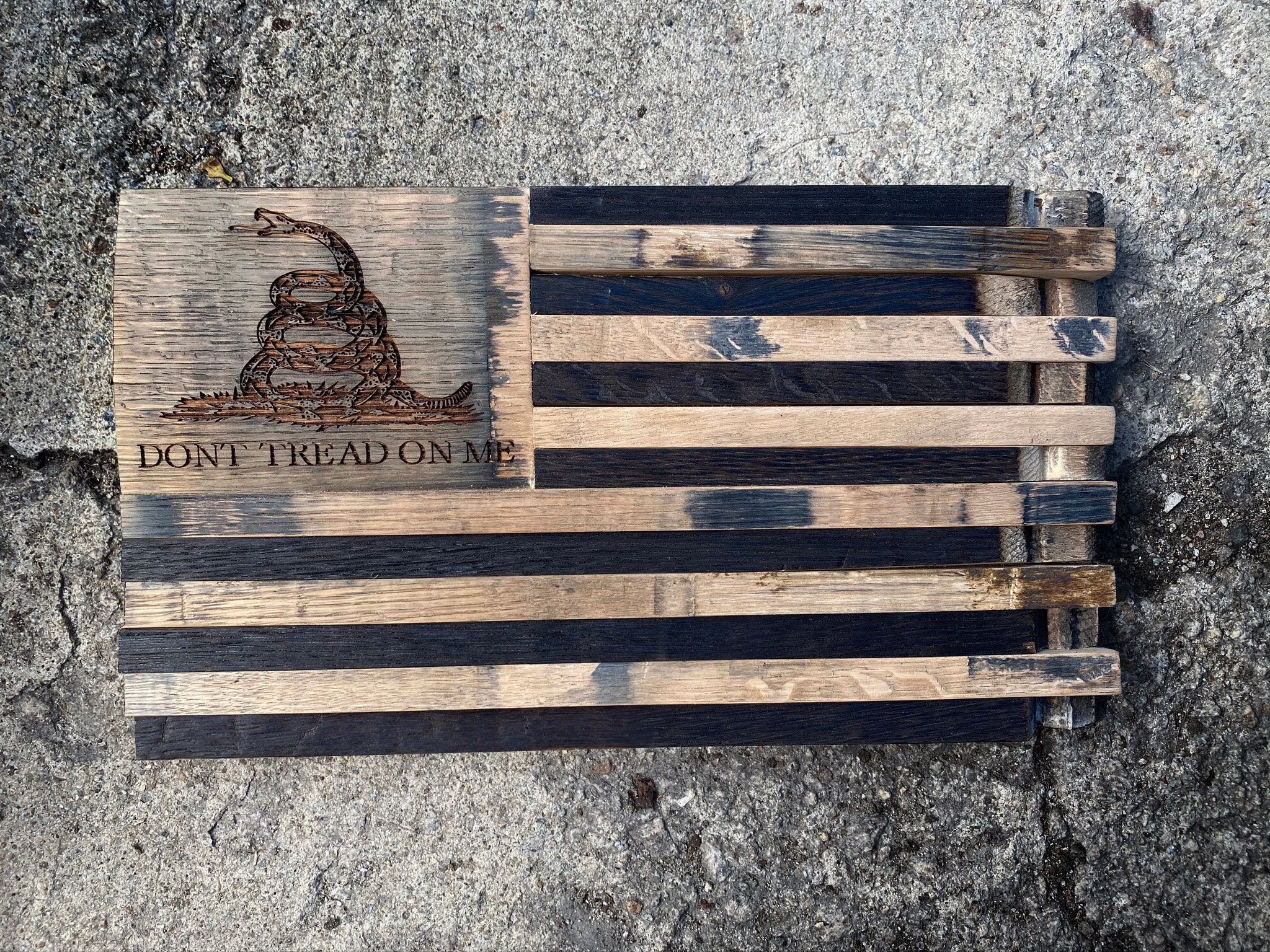 Handmade American Flag Display From Bourbon Barrel Staves | Etsy