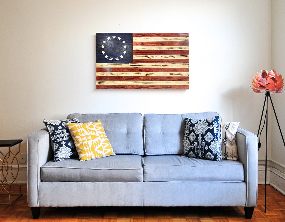 Handmade Betsy Ross American Flag Wall Art, Rustic Home Decor ...