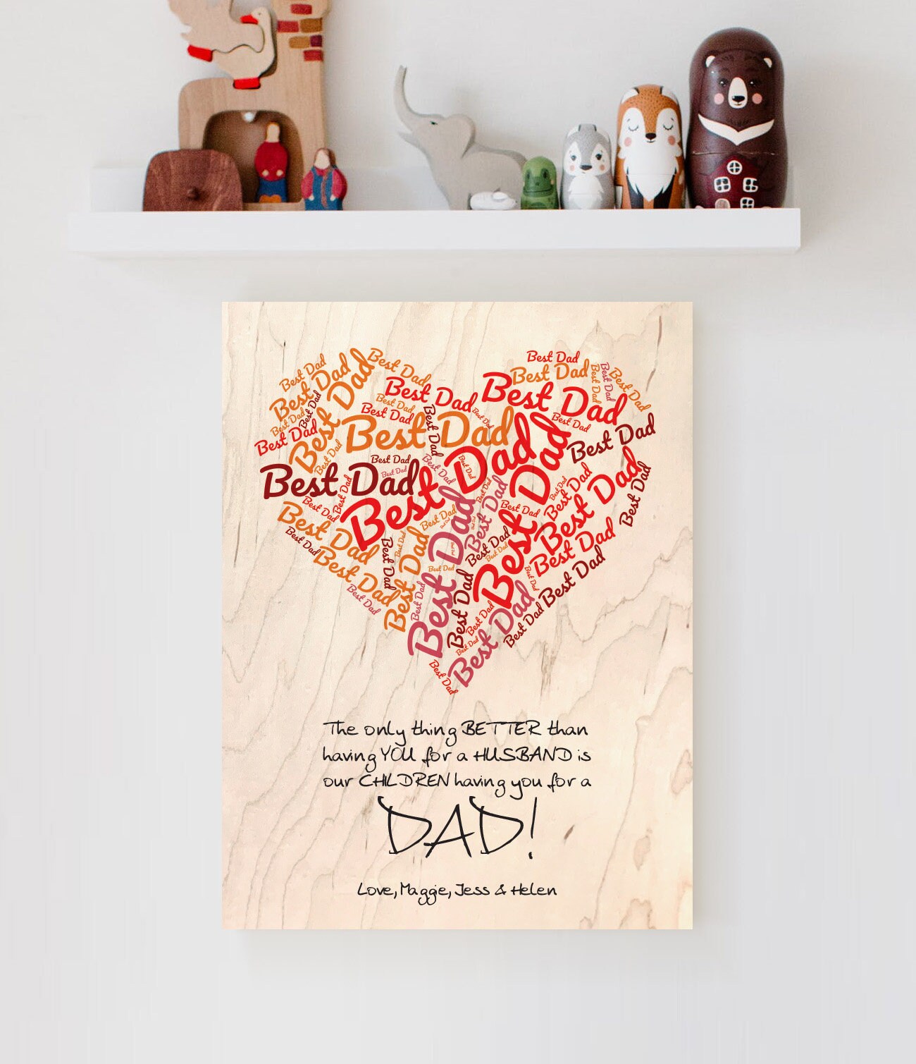 Best Dad Father's Day Gift Wood Wall Art Plaque To | Etsy