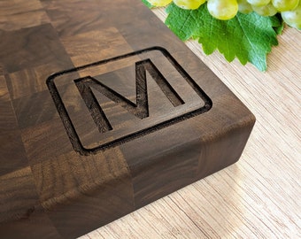 Custom Engraved Walnut End Grain Butcher Block Cutting Board | Etsy