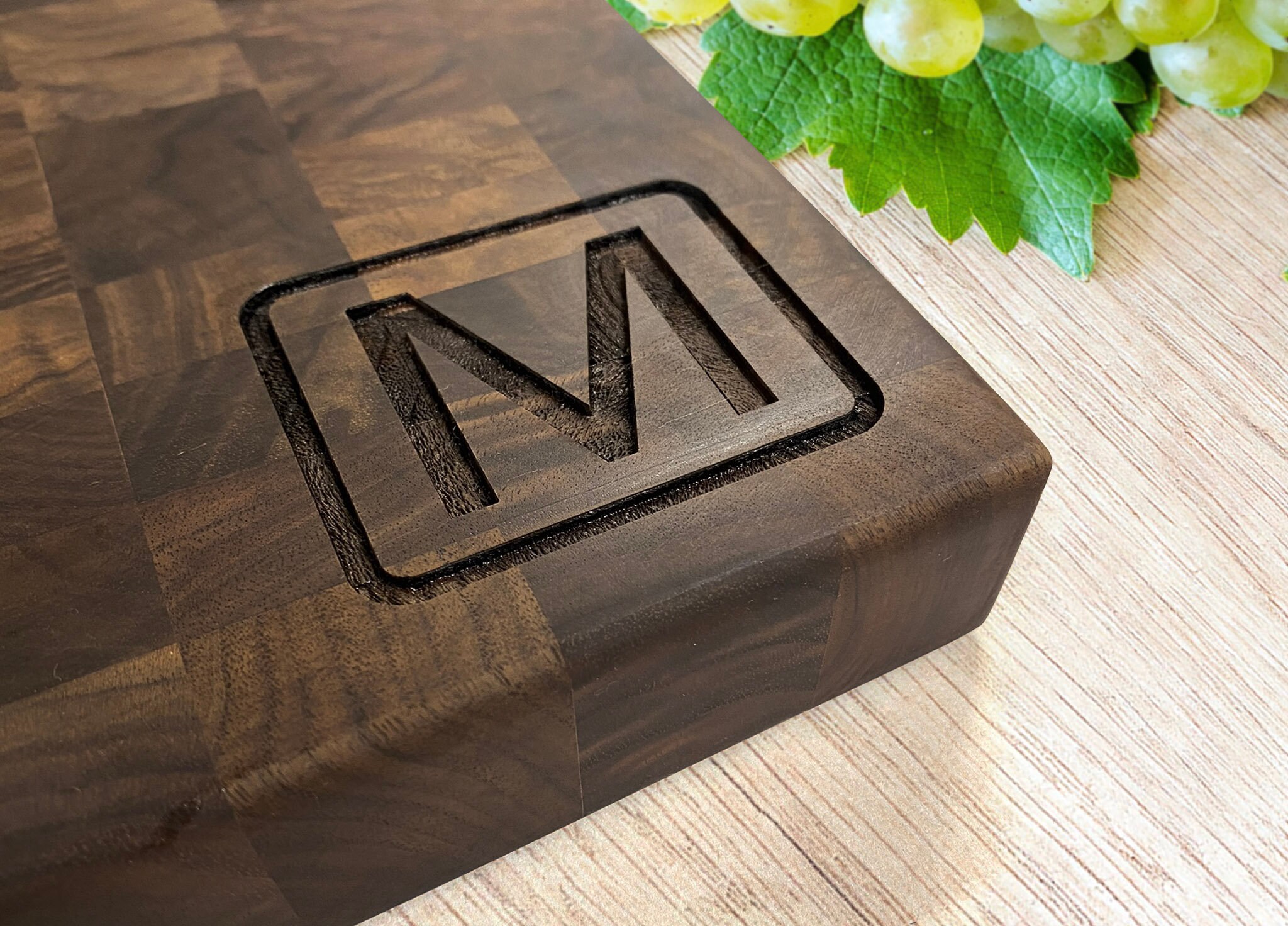Custom Engraved Walnut End Grain Butcher Block Cutting Board | Etsy