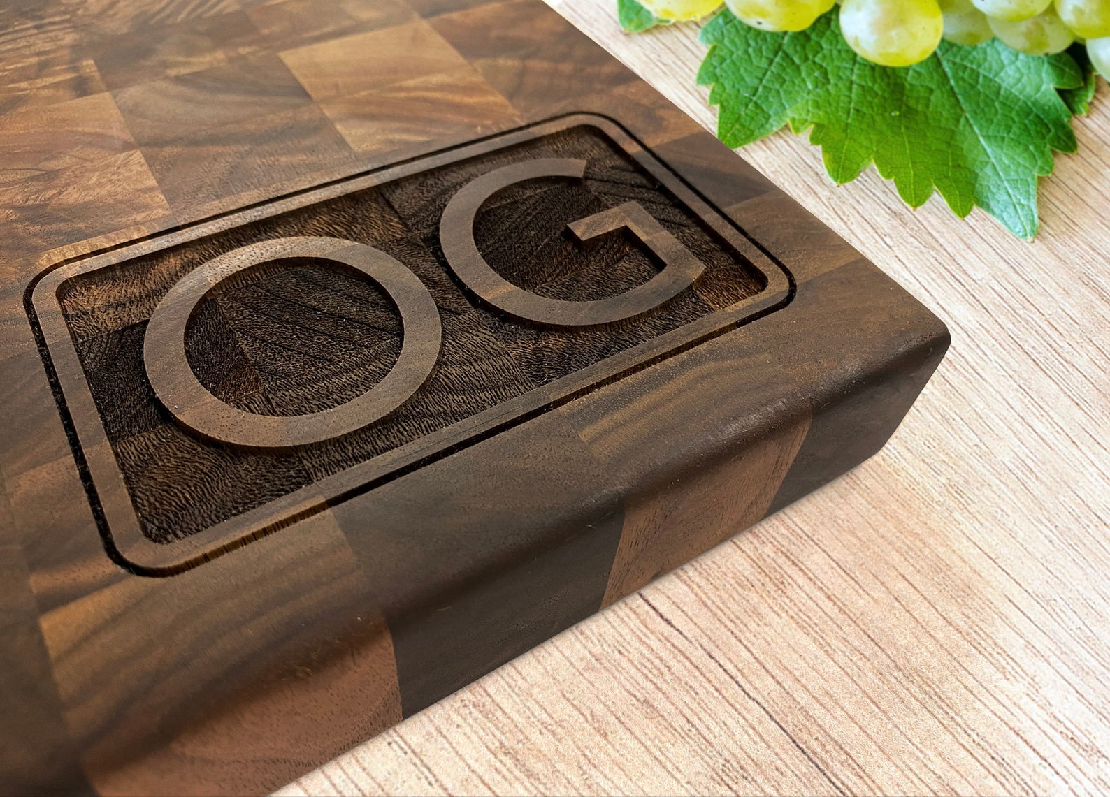 Custom Engraved Walnut End Grain Butcher Block Cutting Board With ...