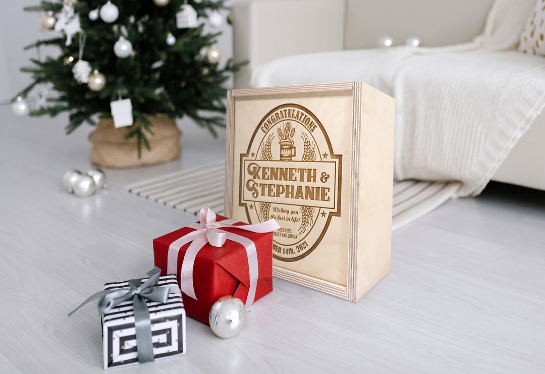 Six Pack Wood Beer Bottle Gift Box, Custom Engraved Gift for Him, Beer ...