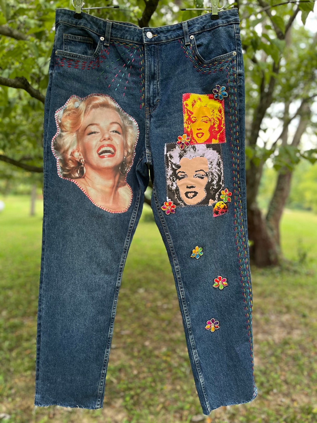 CURVY GIRL ‘norma Jeans’ Marilyn Monroe Upcycled Denim Jeans Size 18 ...