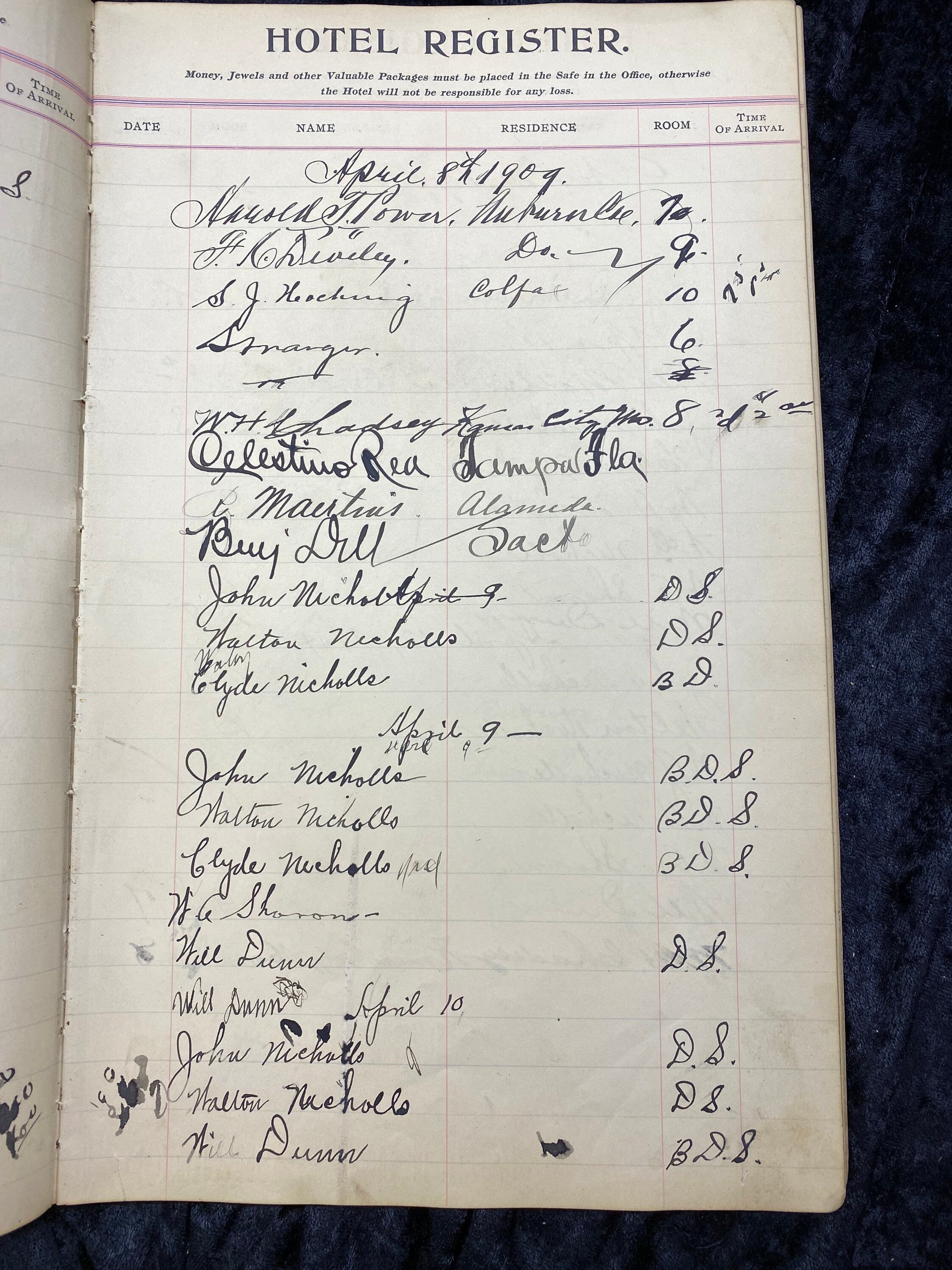 10 ORIGINAL 1908-1910 ANTIQUE Hotel Register Pages Junk - Etsy