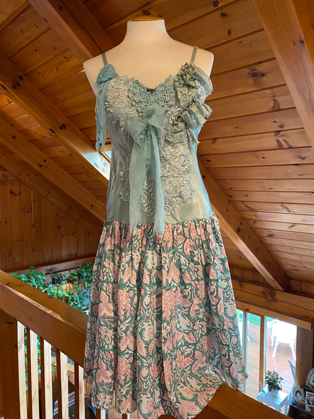 STUNNING One-of-a-kind Vintage Repurposed Dress With Antique, Hand ...