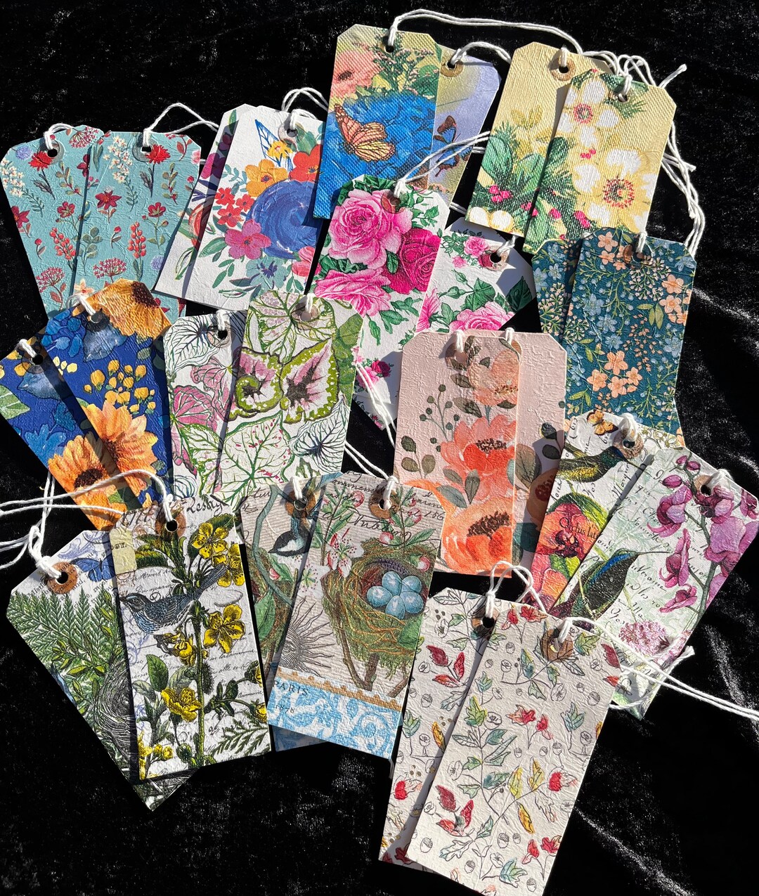 26 BEAUTIFUL Decoupage Tags Double Sided!! Collage, Mixed Media, Junk ...