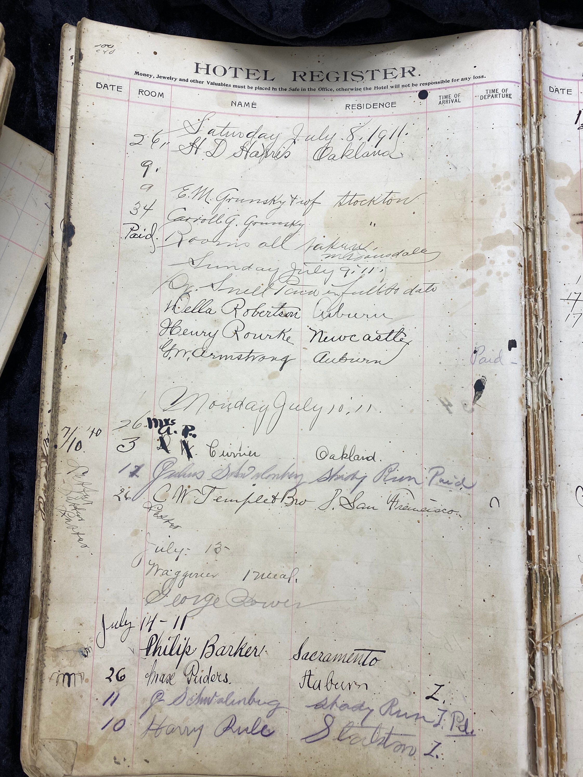 10 ORIGINAL 1910-1915 ANTIQUE Hotel Register Pages Junk - Etsy