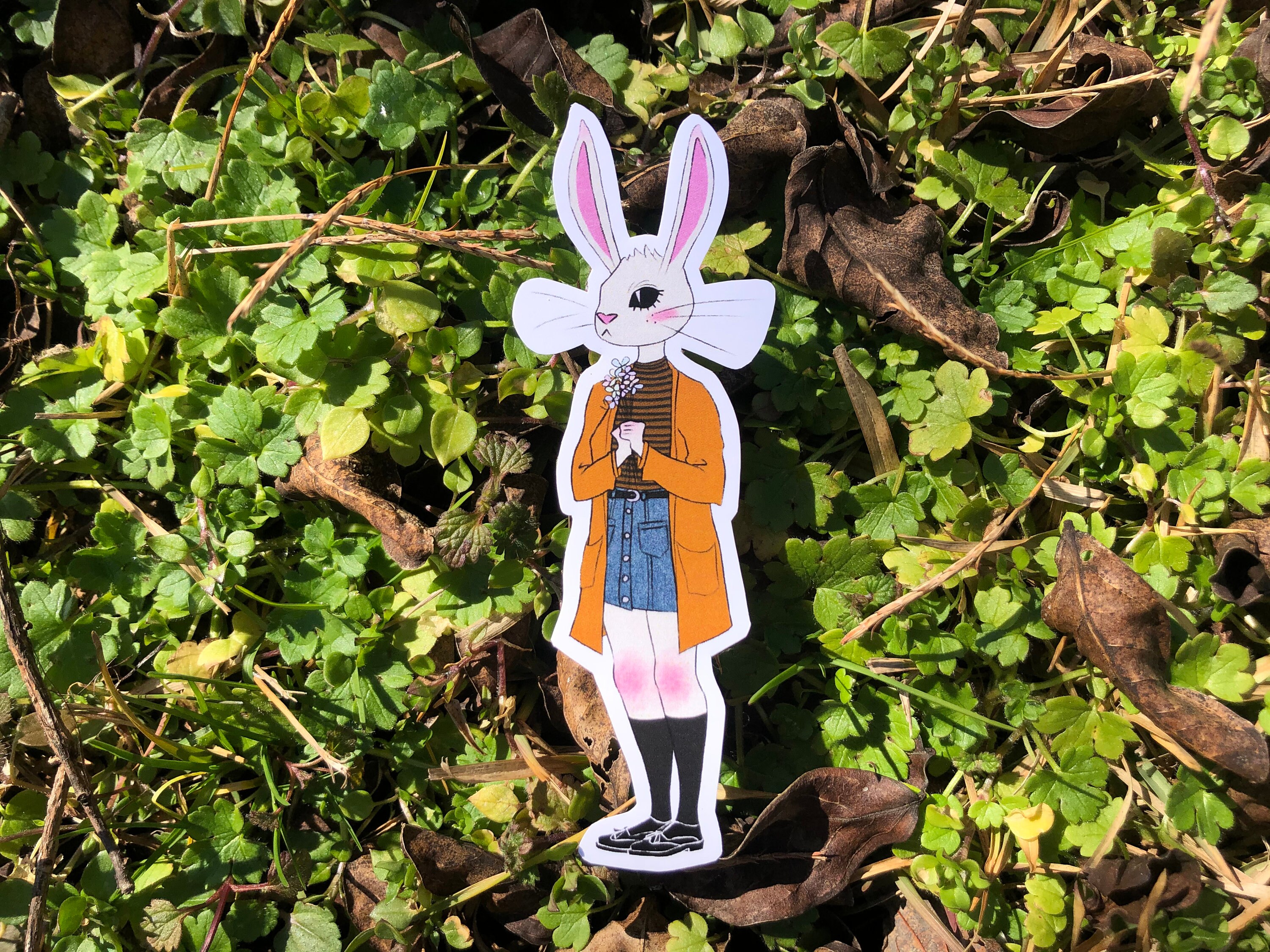 Soft Bunny Girl Sticker Aesthetic Fashion Sticker Rabbit - Etsy