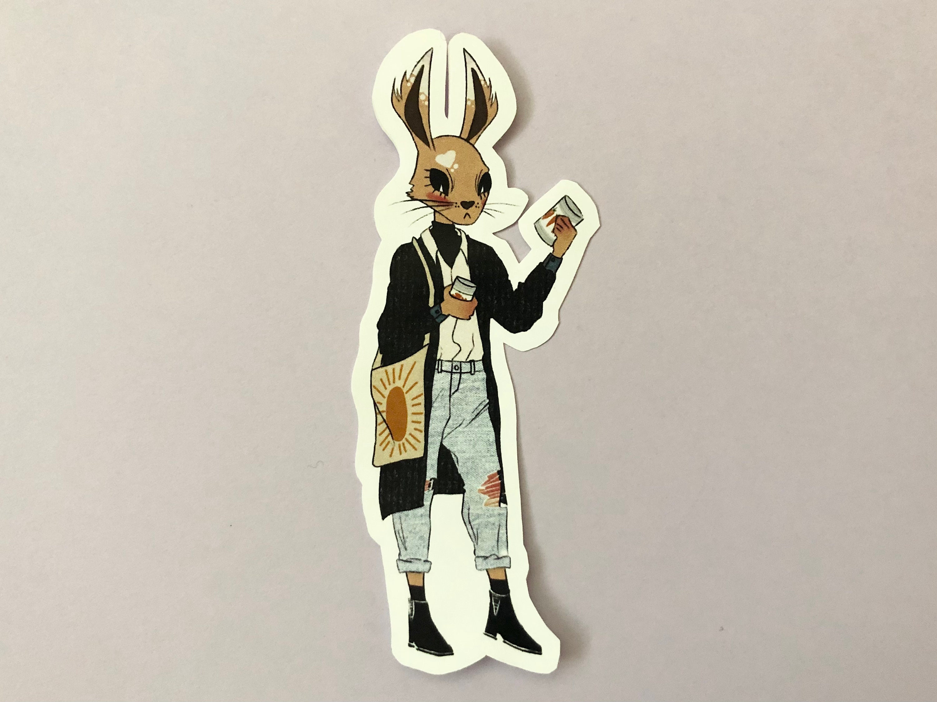 Soft Bunny Girl Sticker Aesthetic Fashion Sticker Rabbit - Etsy
