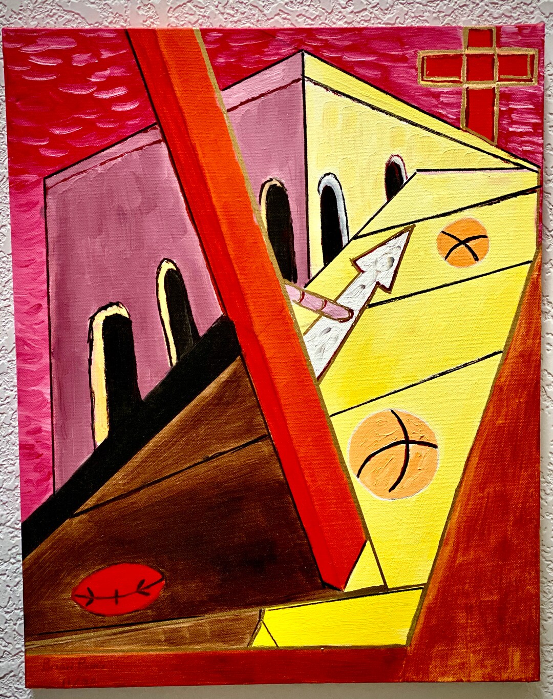 20" X 16" Original Abstract Oil Painting Depicting Humanity's Goal of ...