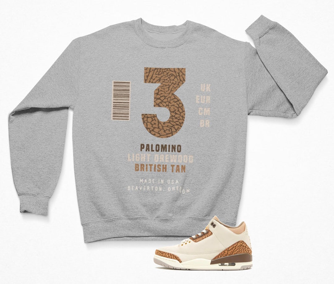 Box Label Jordan 3 Palomino Sneaker Matching Crewneck - Etsy
