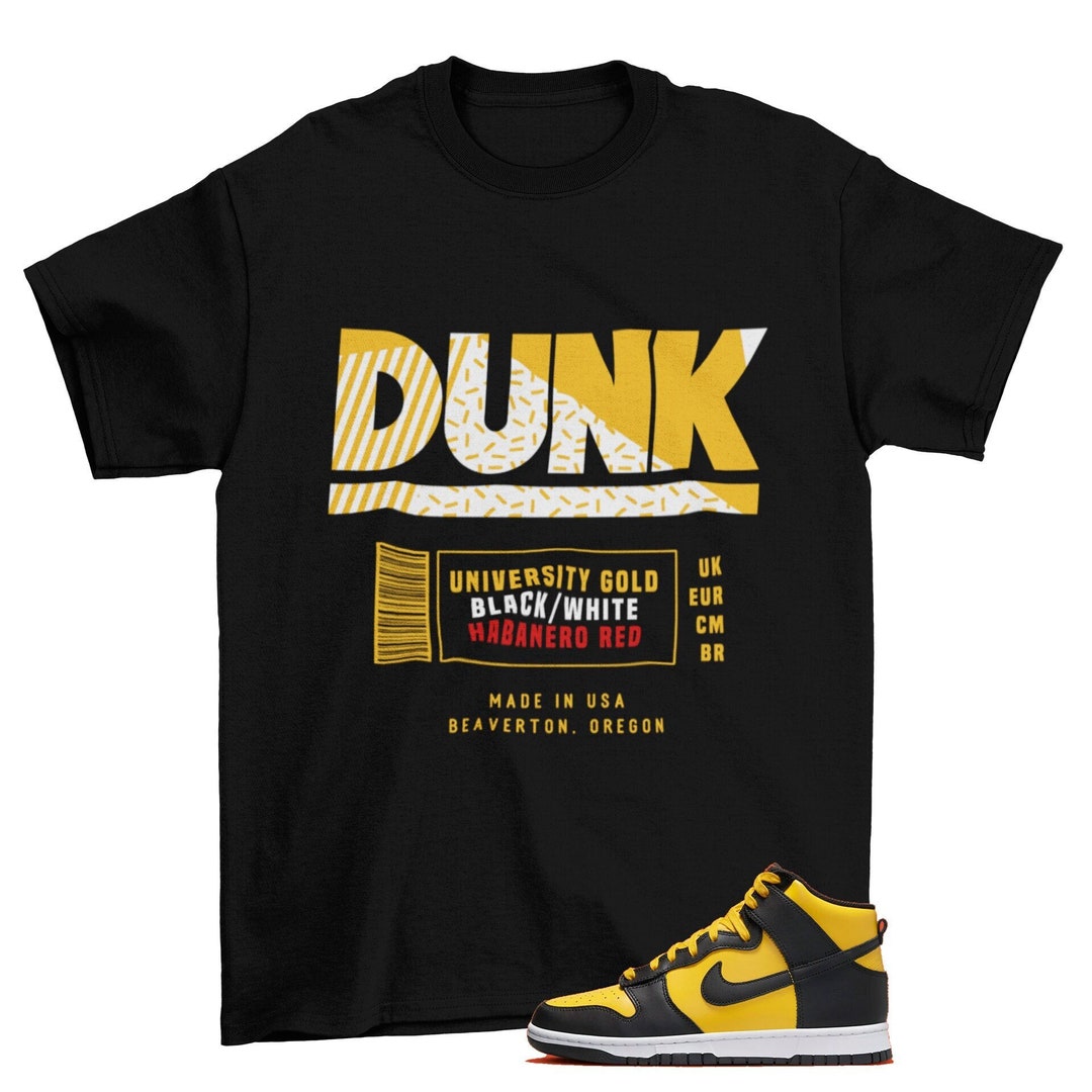 Box Label Dunk High Reverse Goldenrod Sneaker Matching Tee Shirt - Etsy