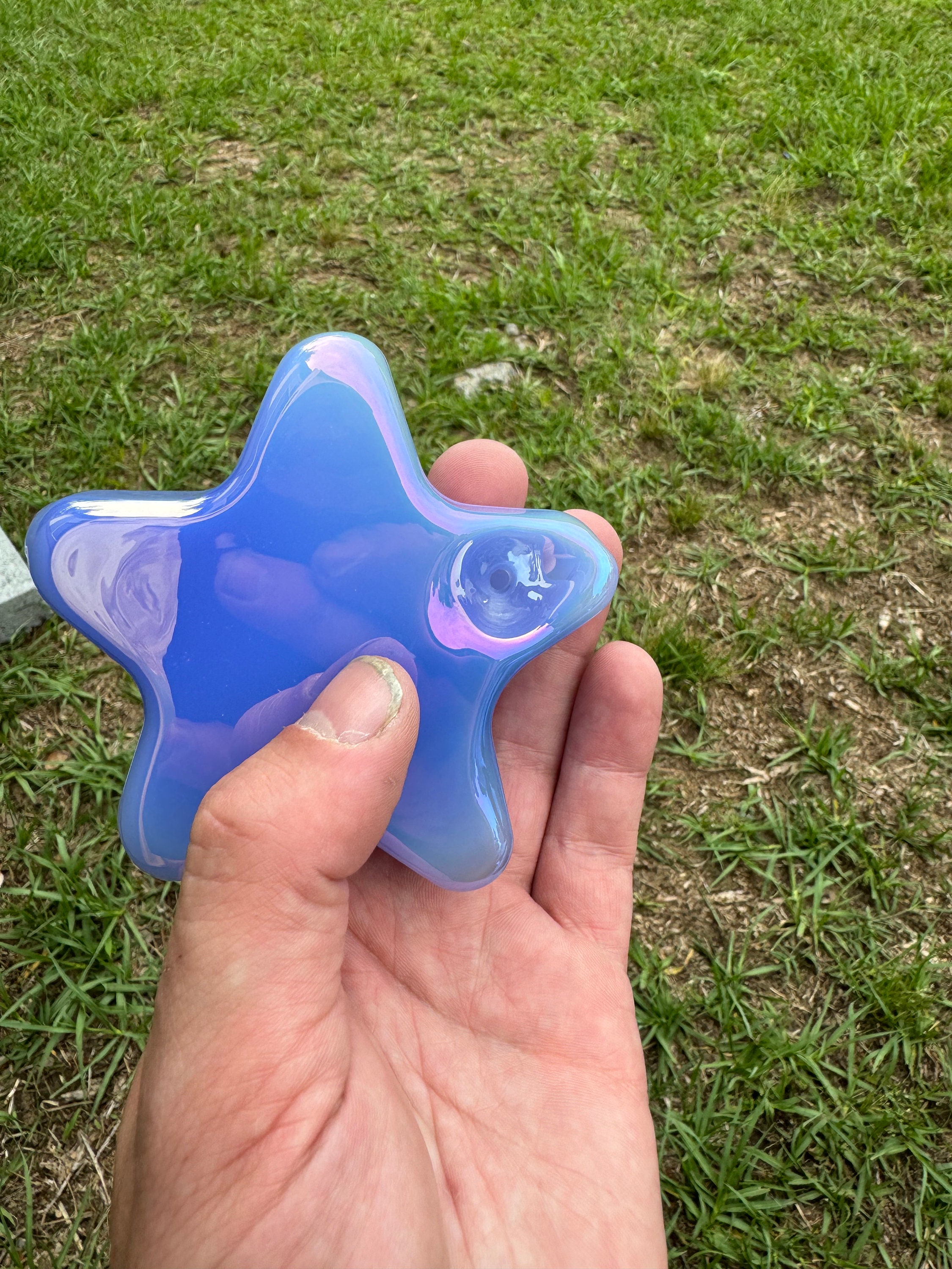 Pipe Glass Pipe Star Holographic Girly Pipe Gift Unique Pipe Handmade ...