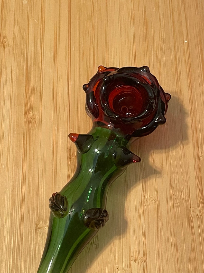 Rose Pipe Handmade Unique Girly Pink Flower Glass Pipes - Etsy