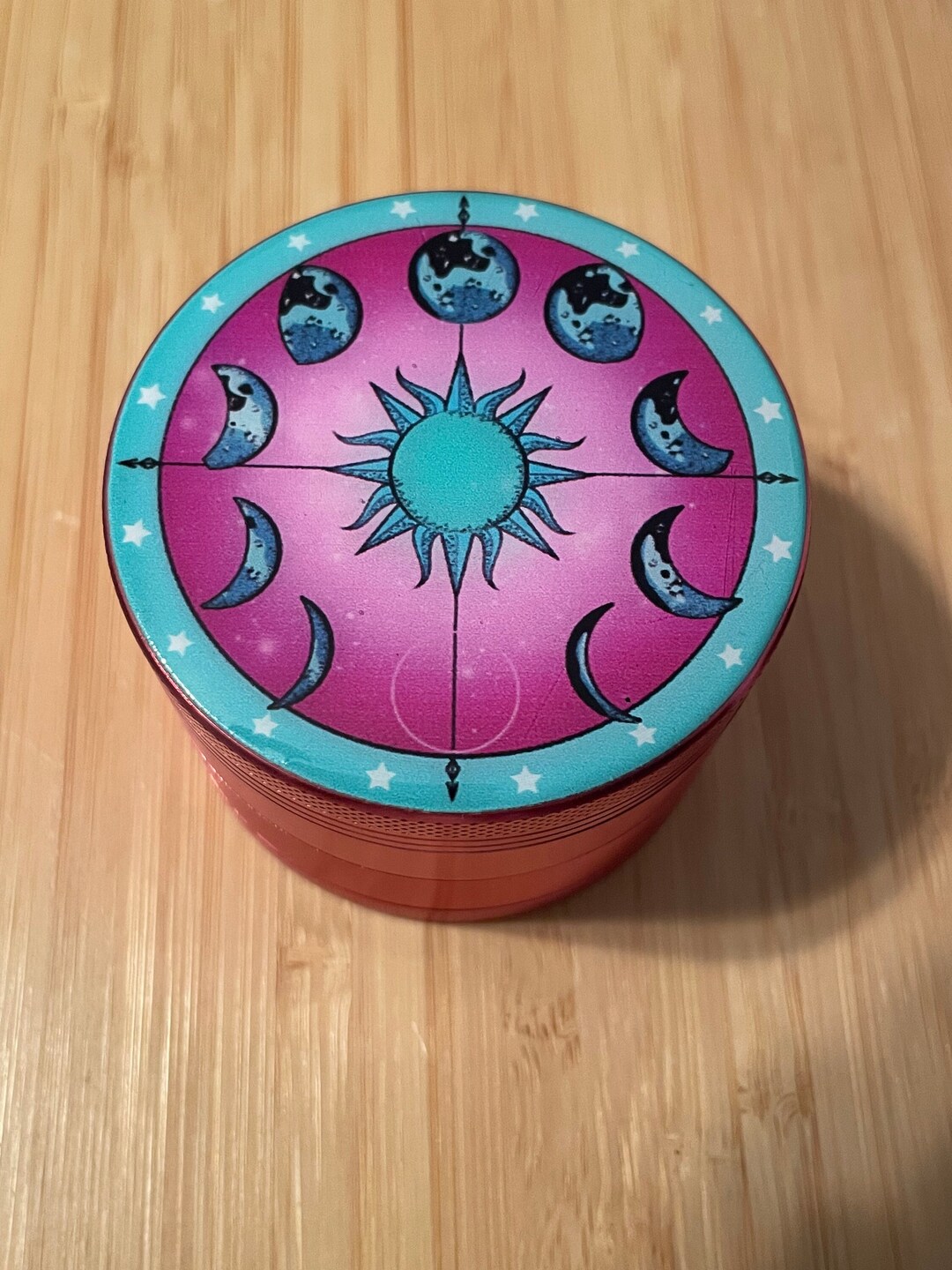 Grinder Moon Sun Phases Grinder Herb Grinder Hippy Moon Lunar Phase ...